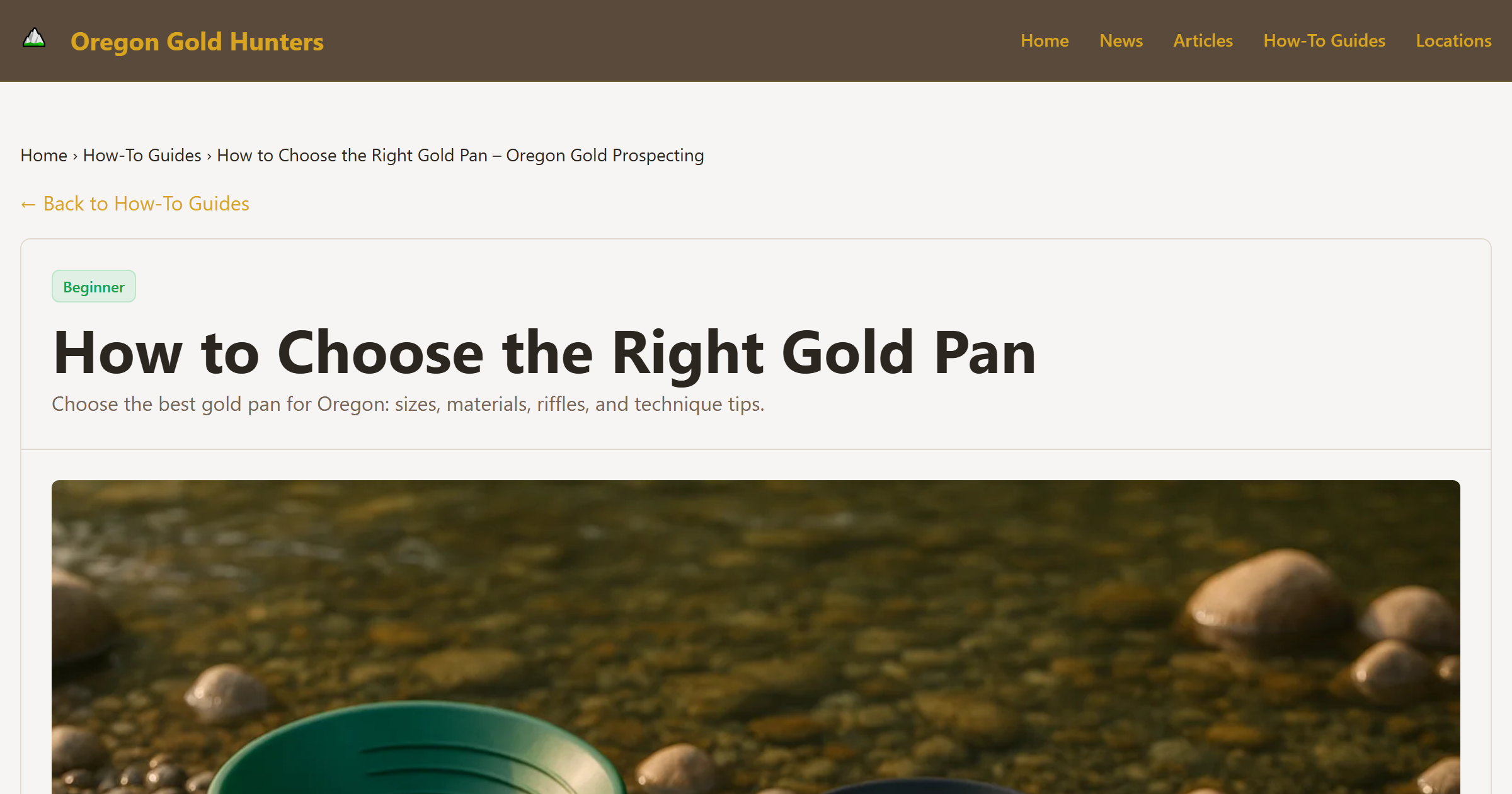 How to Choose the Right Gold Pan – Oregon Gold Prospecting | Oregon ...